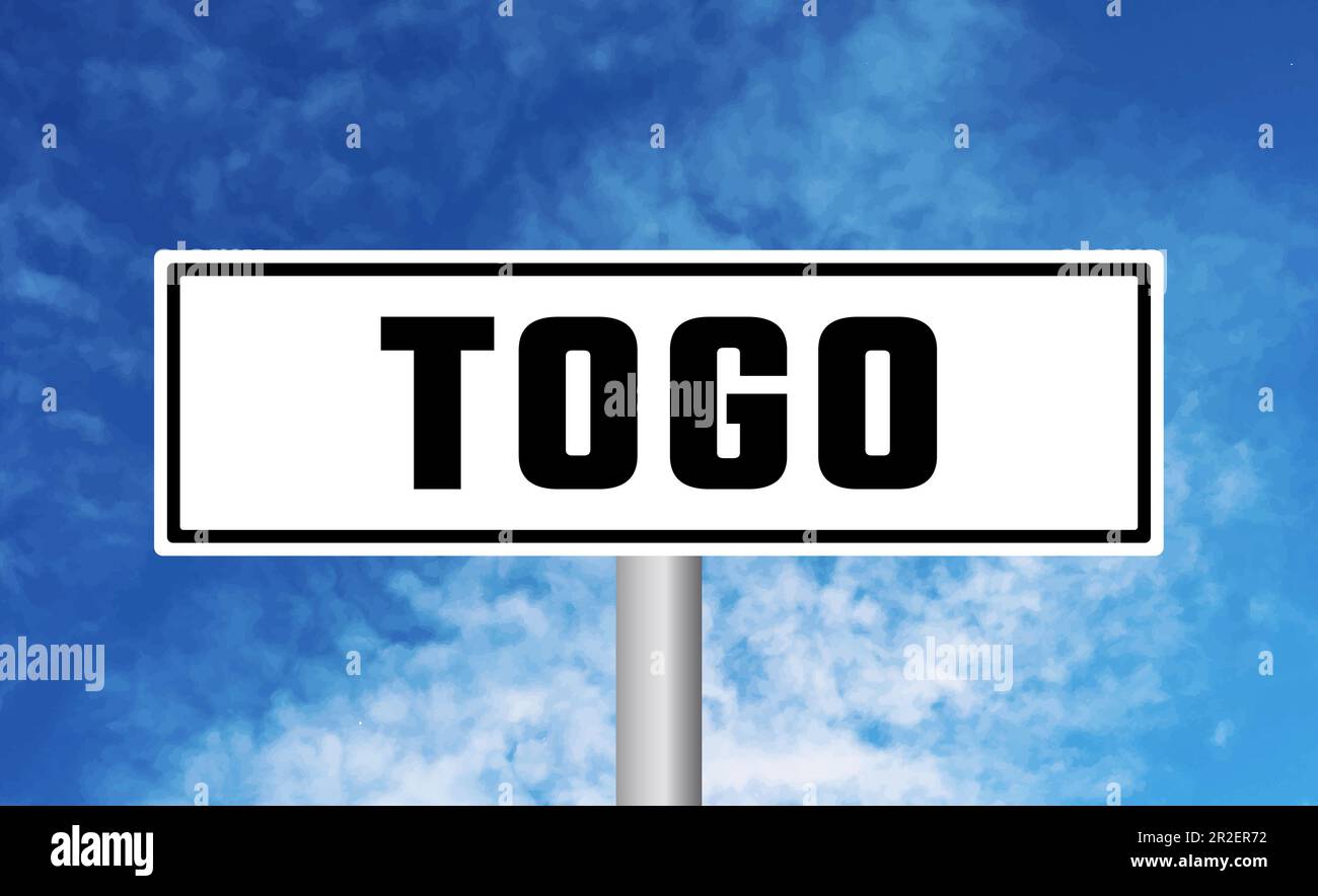 Togo road sign on sky background Stock Photo - Alamy