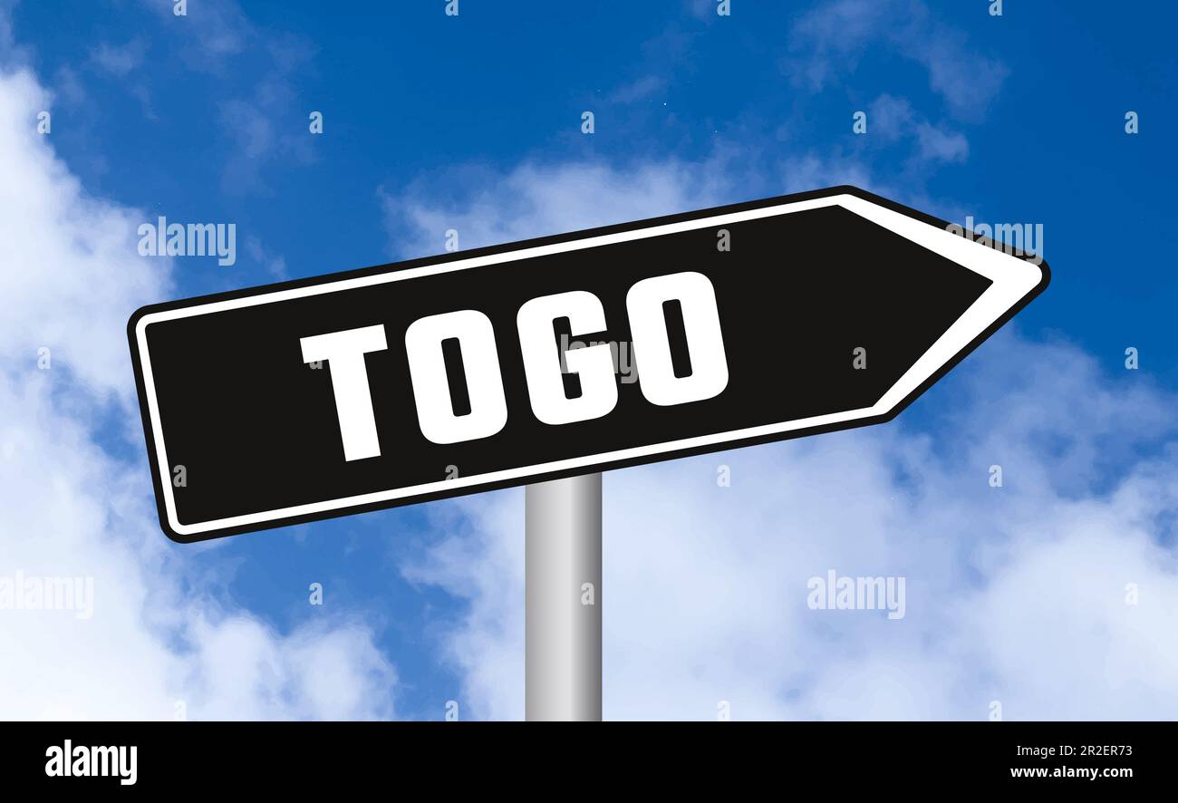 Togo road sign on sky background Stock Photo - Alamy