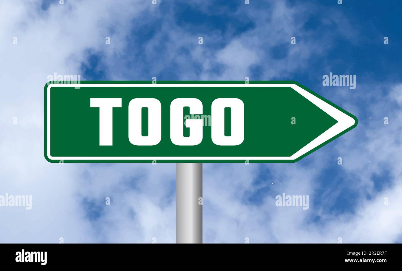 Togo road sign on sky background Stock Photo - Alamy