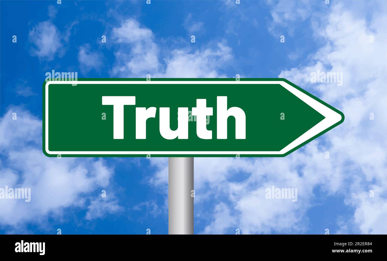 Truth road sign on sky background Stock Photo - Alamy