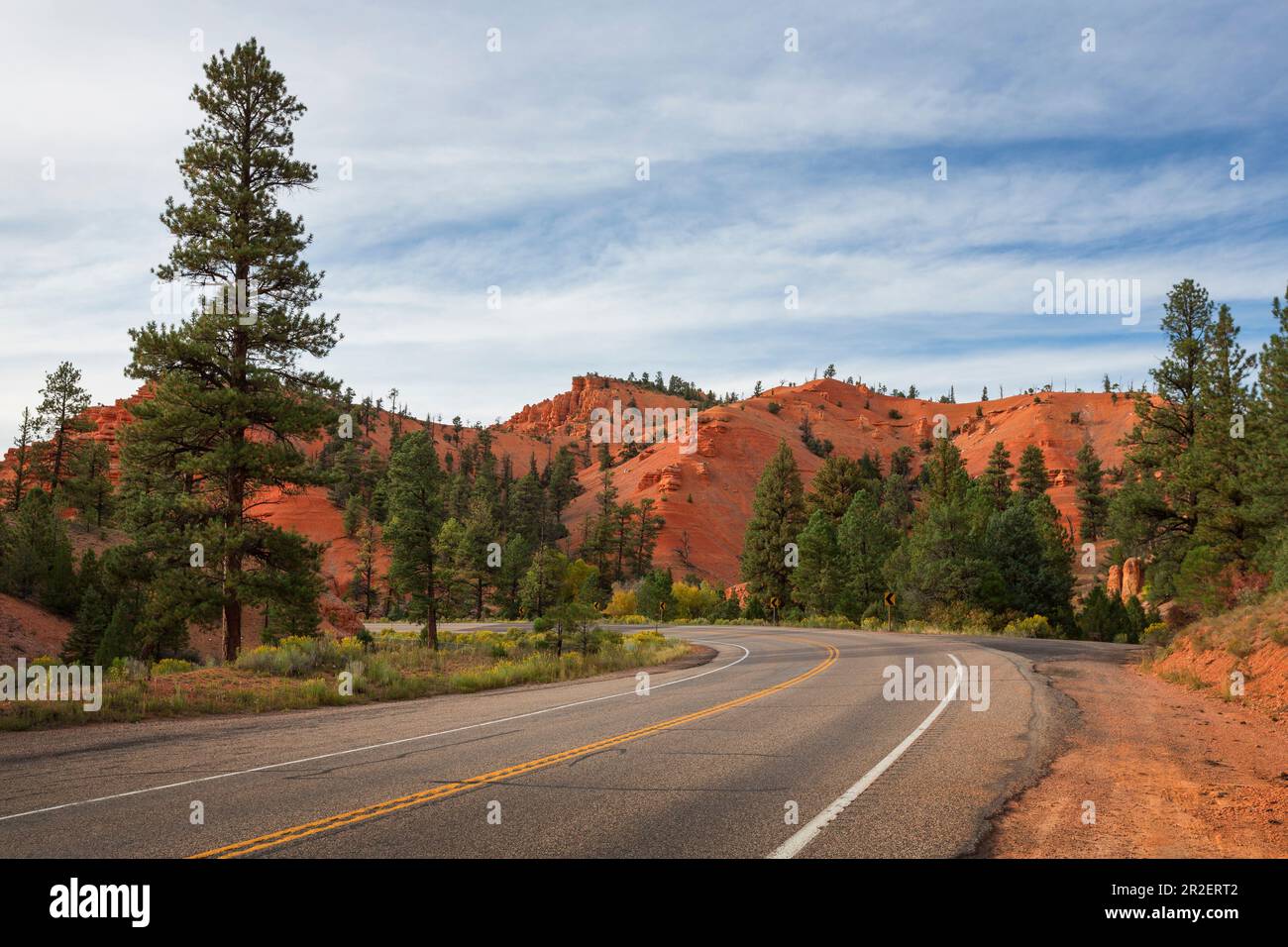 Rock with road at Red Canyon in Utah, USA Stock Photo - Alamy