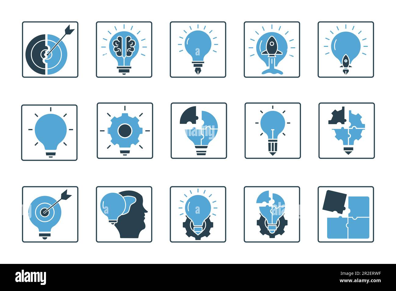 Creativity Icon Set Vector Pack Of Bulb Solid Icons Icon Related To Creative Idea Simple