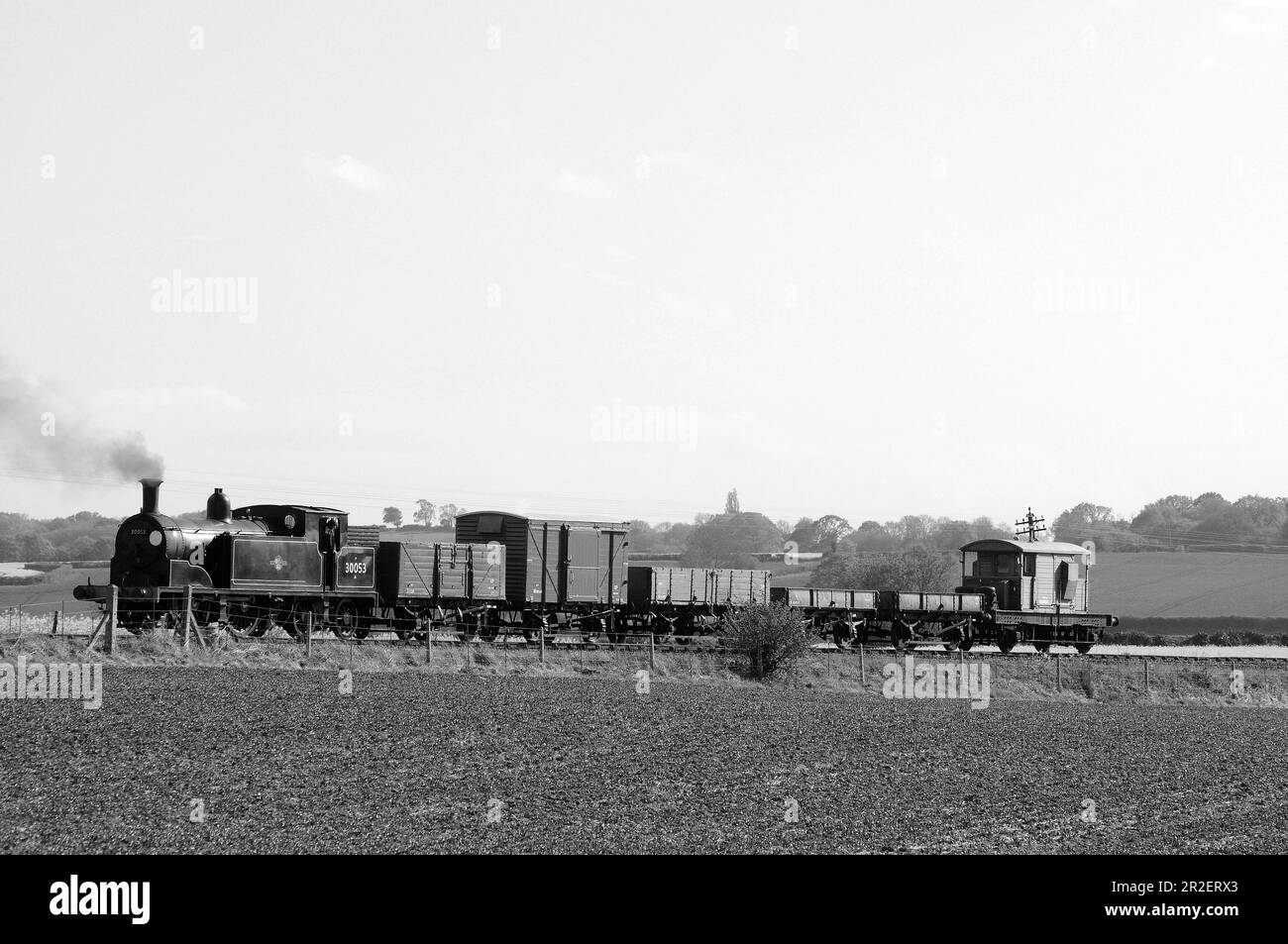 "30053" and a short goods train. Seen here between Northiam and ...