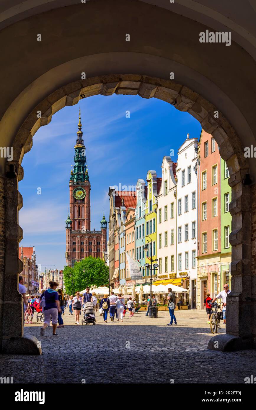Gdansk, Main City, old town, Dlugi Targ street (Long Market), City Hall ...