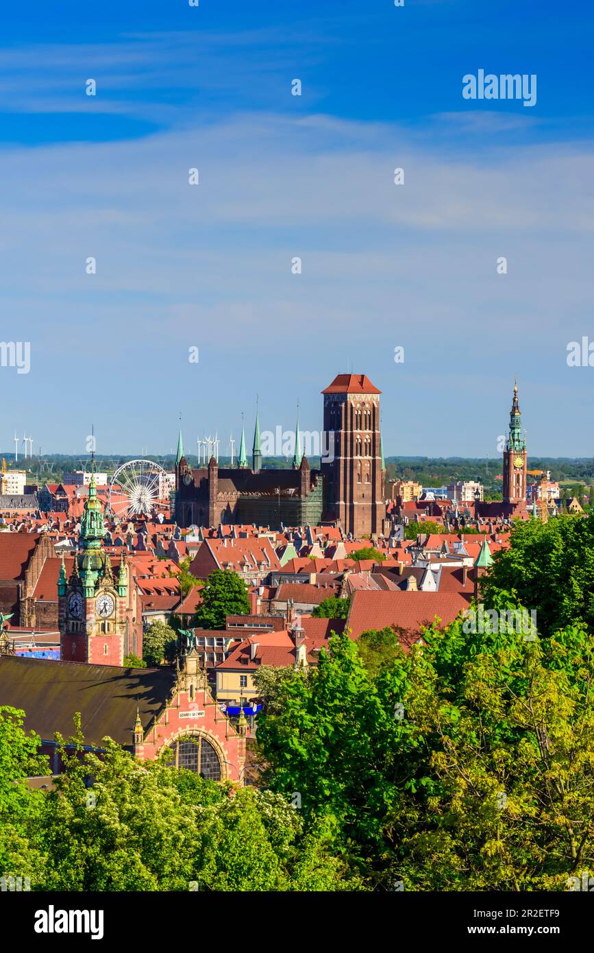 View from the Gradowa hill towards medieval old town. On the left main ...