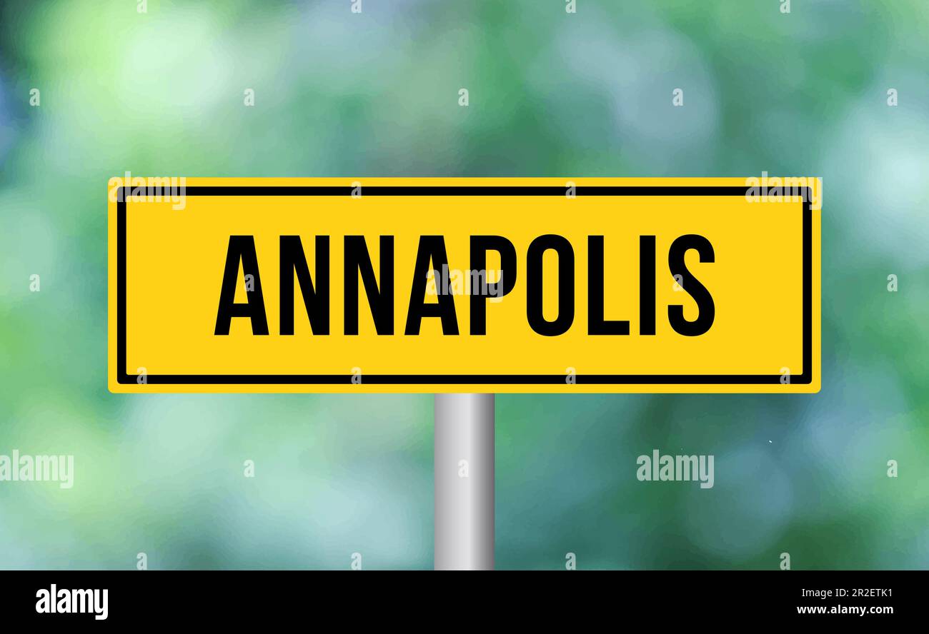 Annapolis road sign on blur background Stock Photo - Alamy