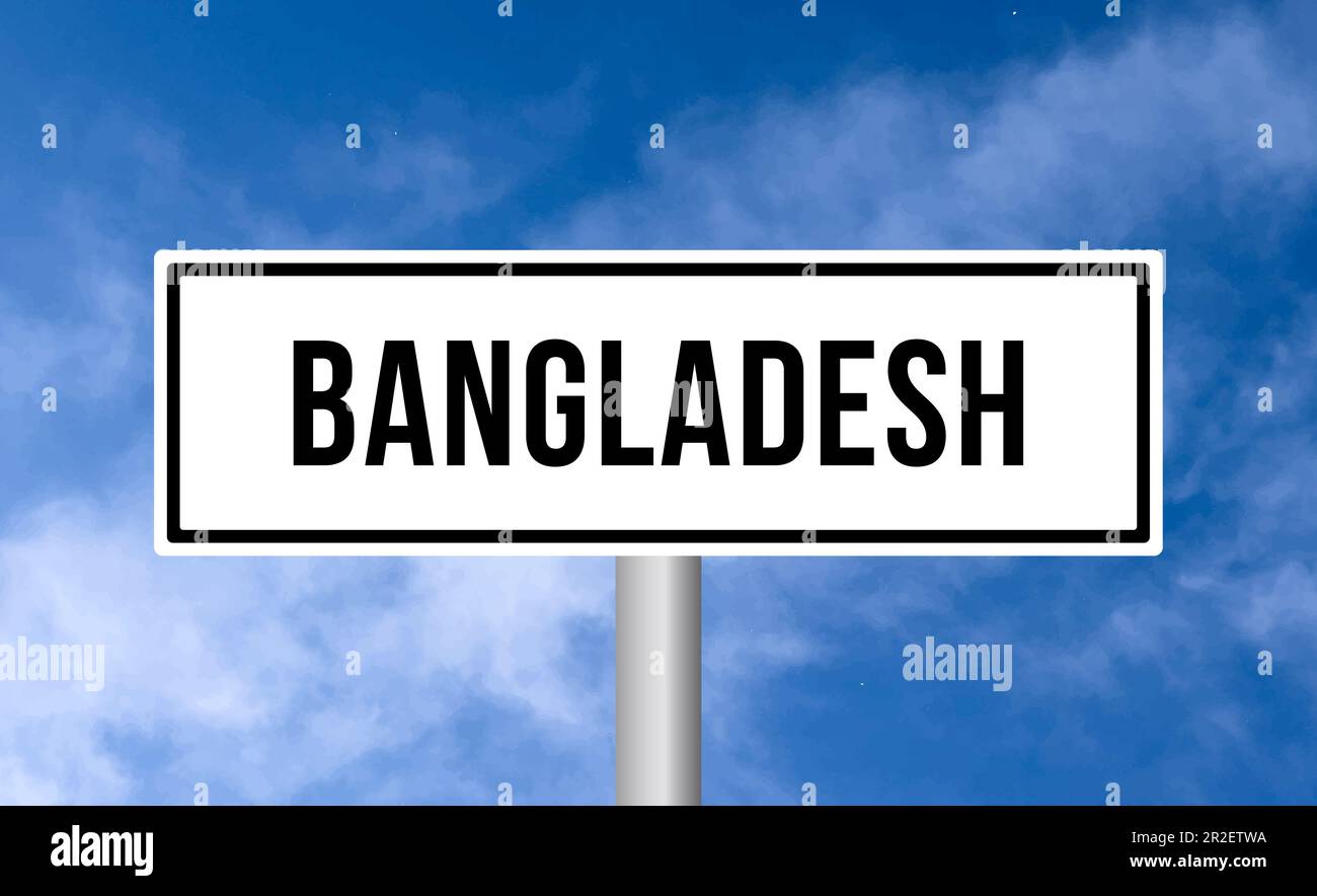 Bangladesh road sign on cloudy sky background Stock Photo - Alamy