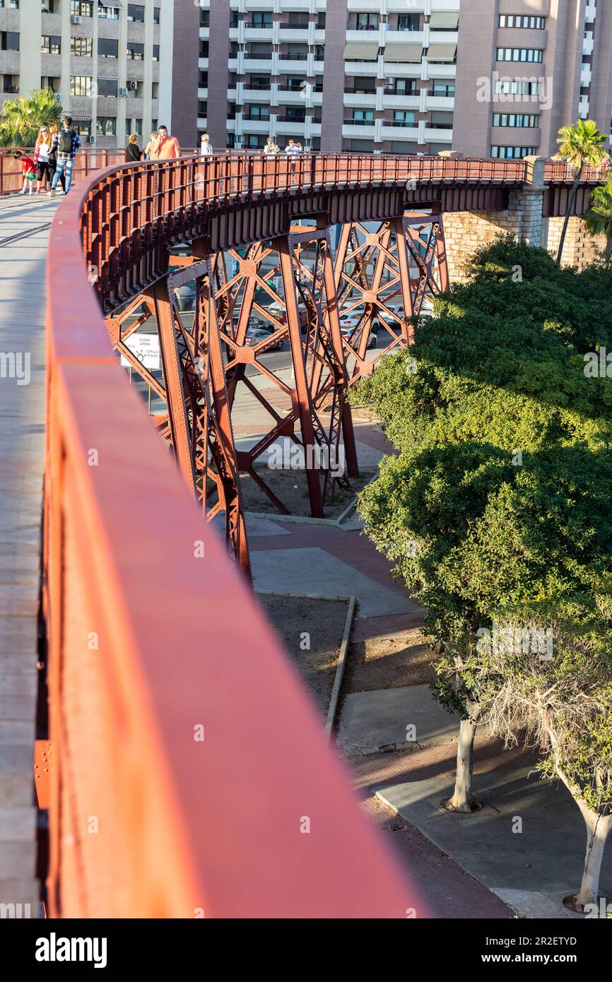 Almeria, Spain - April 17, 2023: The 1000-metre mineral loading dock or ...