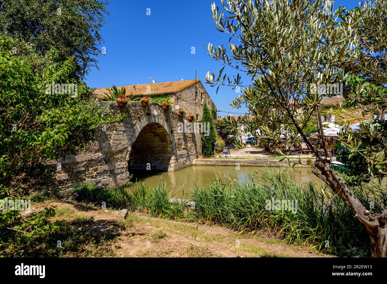 Le Somail on the Canal du Midi, Occitania, France Stock Photo - Alamy