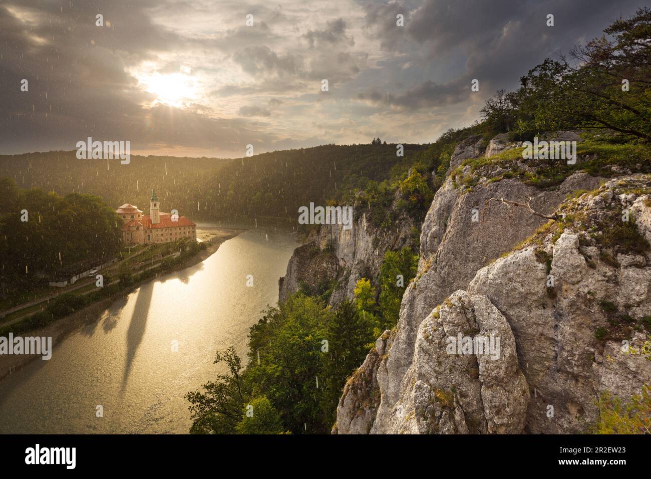 Danube breakthrough at Weltenburg Abbey, Danube, Bavaria, Germany Stock ...