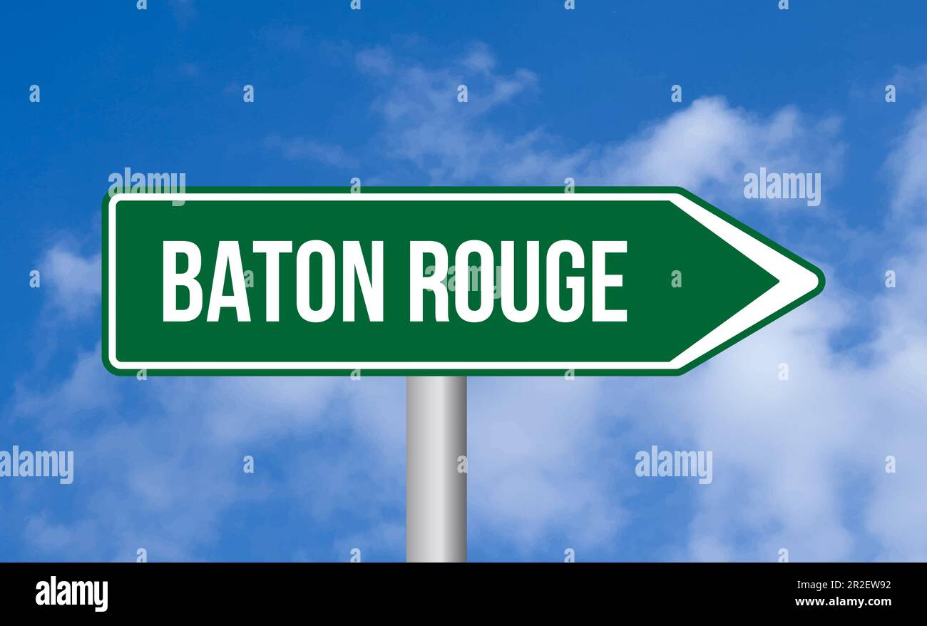 Baton rouge road sign on cloudy sky background Stock Photo - Alamy