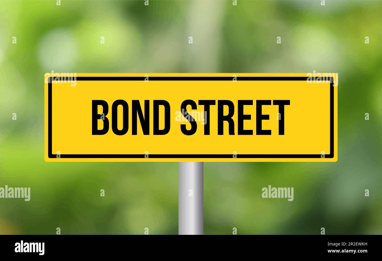 Bond street road sign on blur background Stock Photo - Alamy