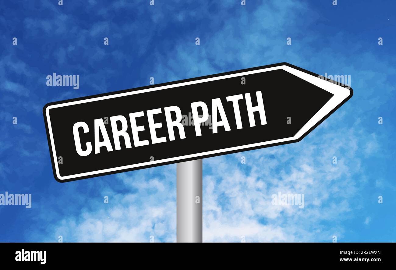 Career path road sign on cloudy sky background Stock Photo - Alamy