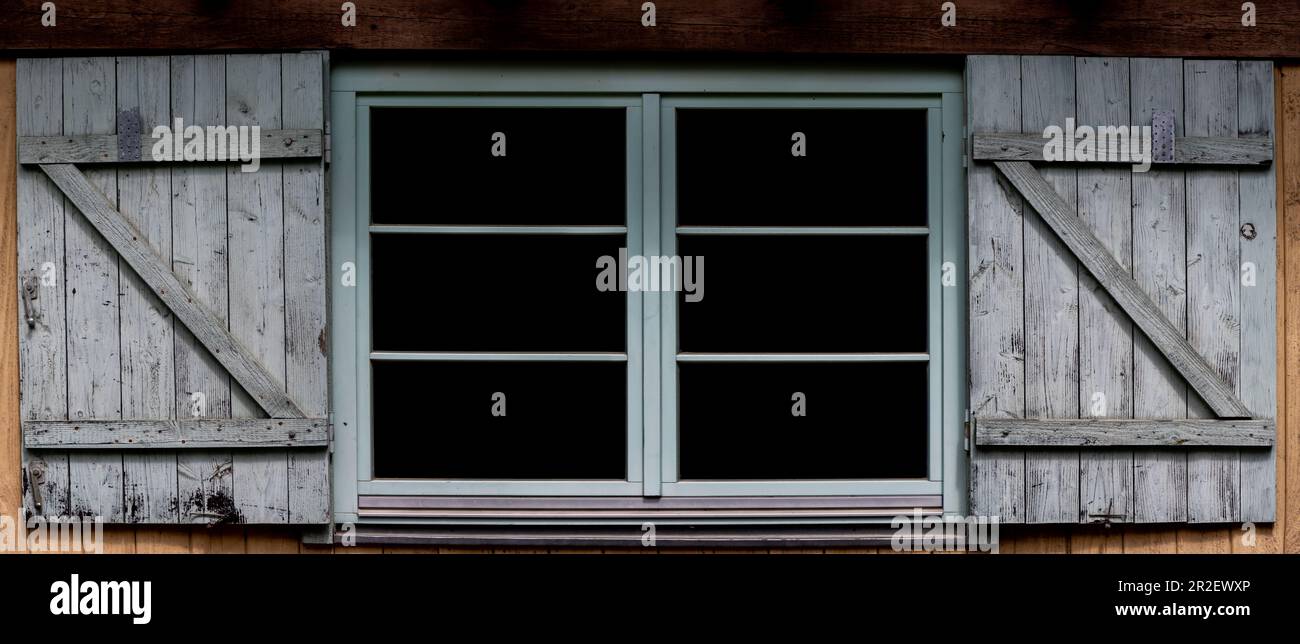 Old vintage wooden window shutters Stock Photo - Alamy
