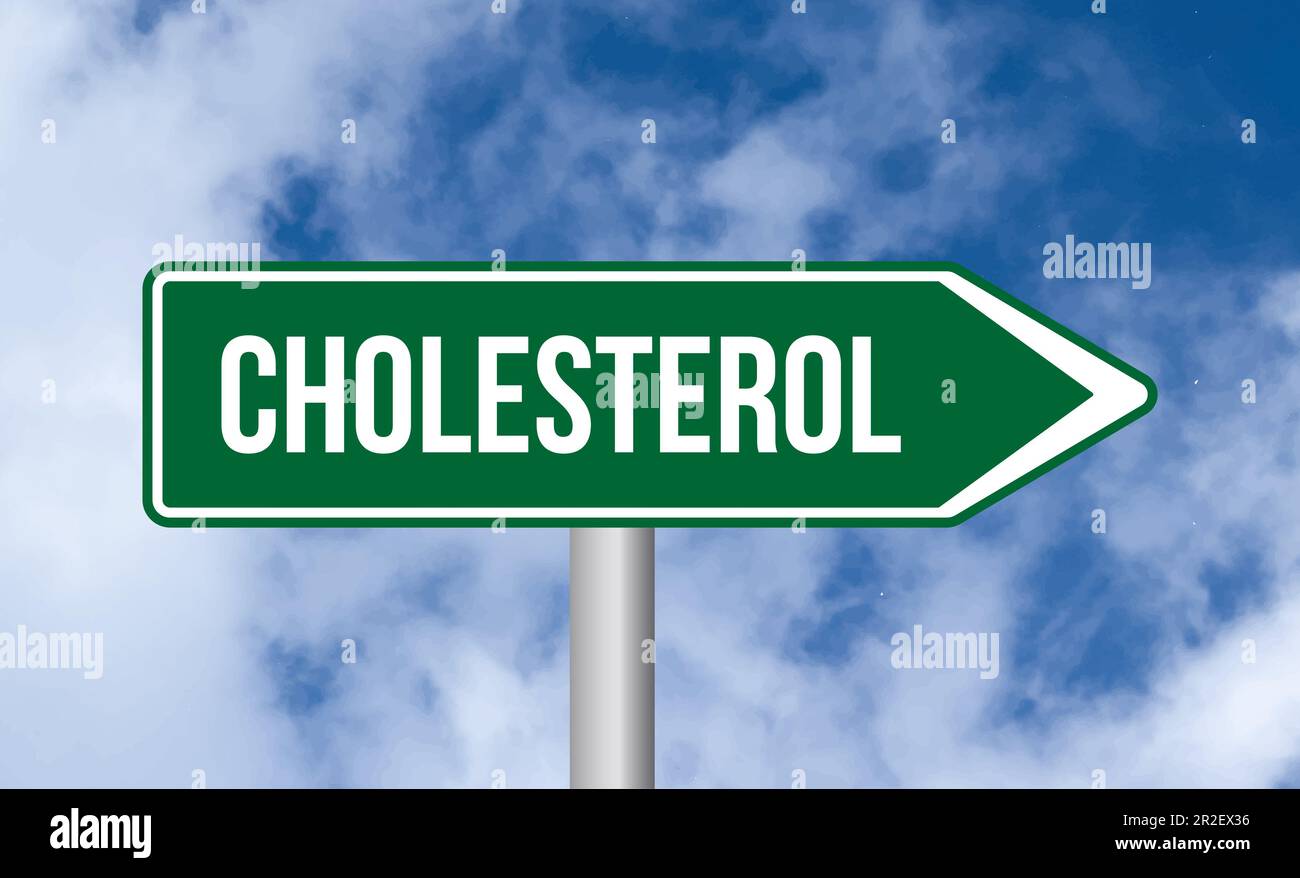 Cholesterol road sign on blue sky background Stock Photo - Alamy