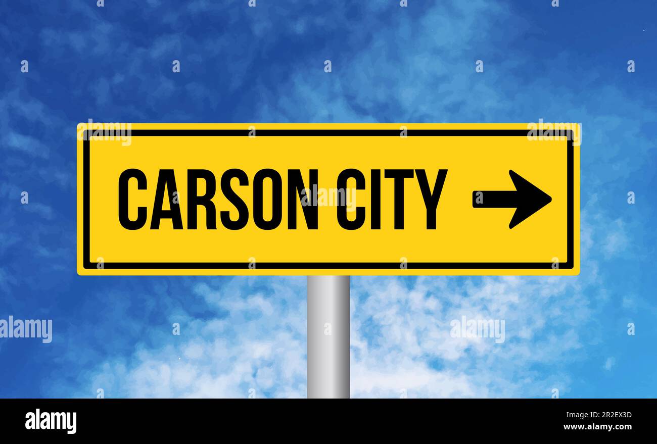 Carson city road sign on sky background Stock Photo - Alamy