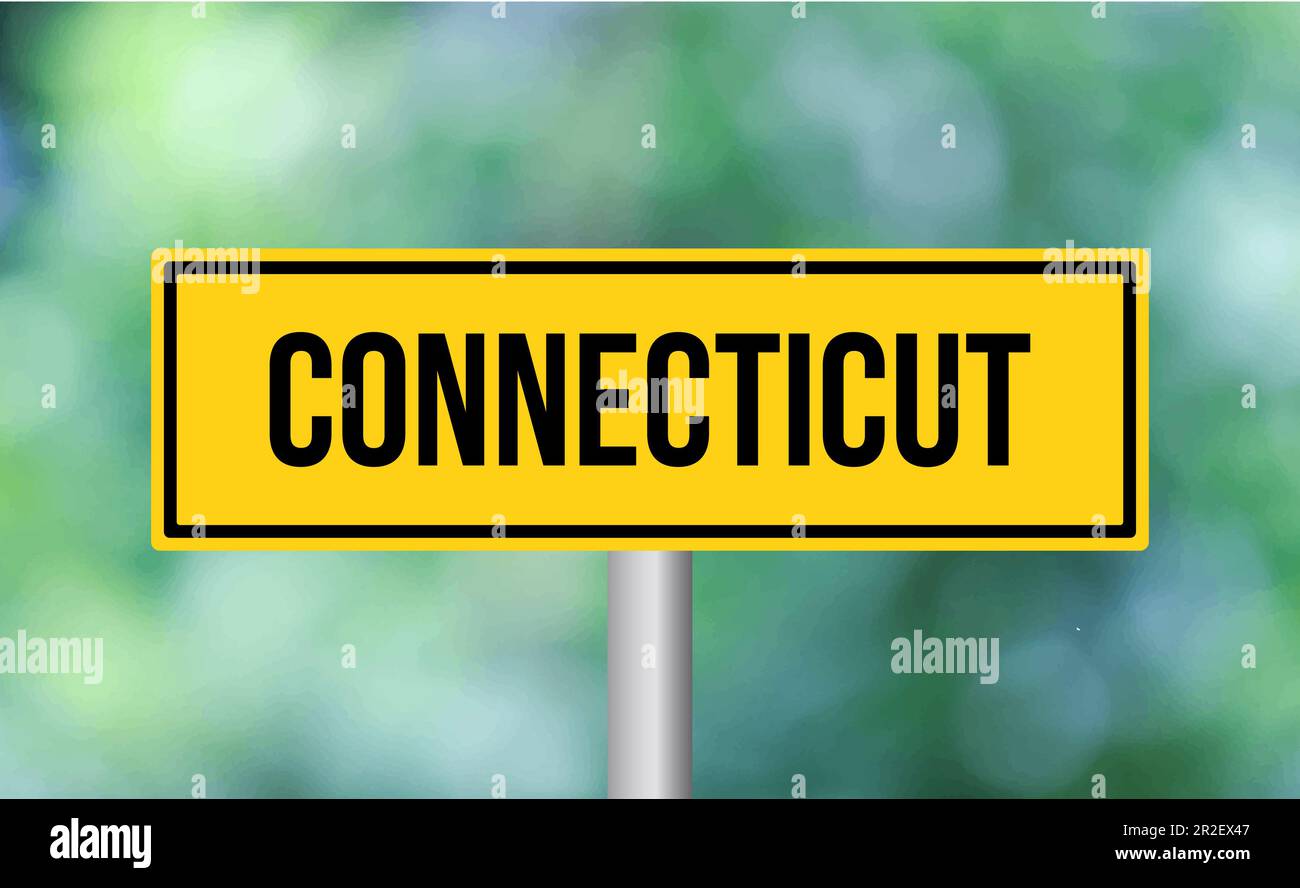 Connecticut road sign on blur background Stock Photo - Alamy