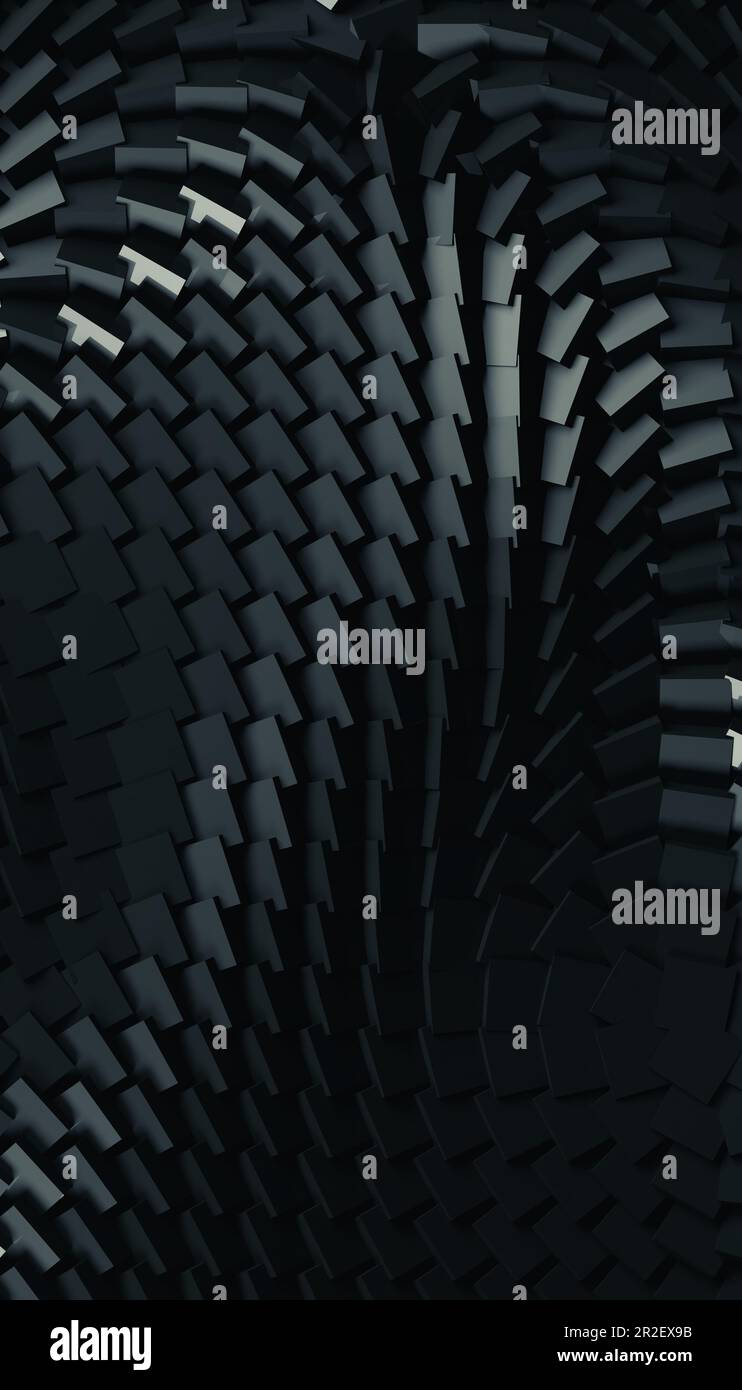 Close up image of cubes mesh and waves abstract background.3d ...