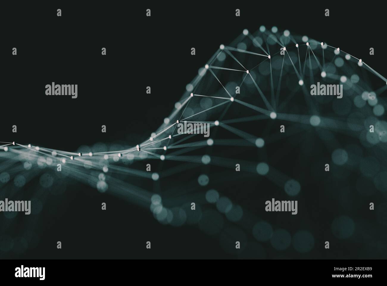 Mesh or net with lines and geometric shapes detail.Connection structure ...