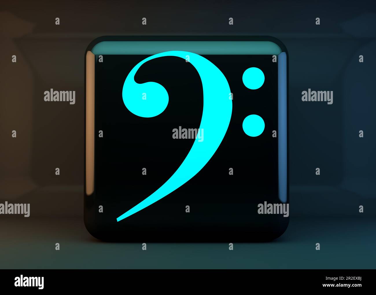 Concept of music online or on the internet.Button or cube with bass ...