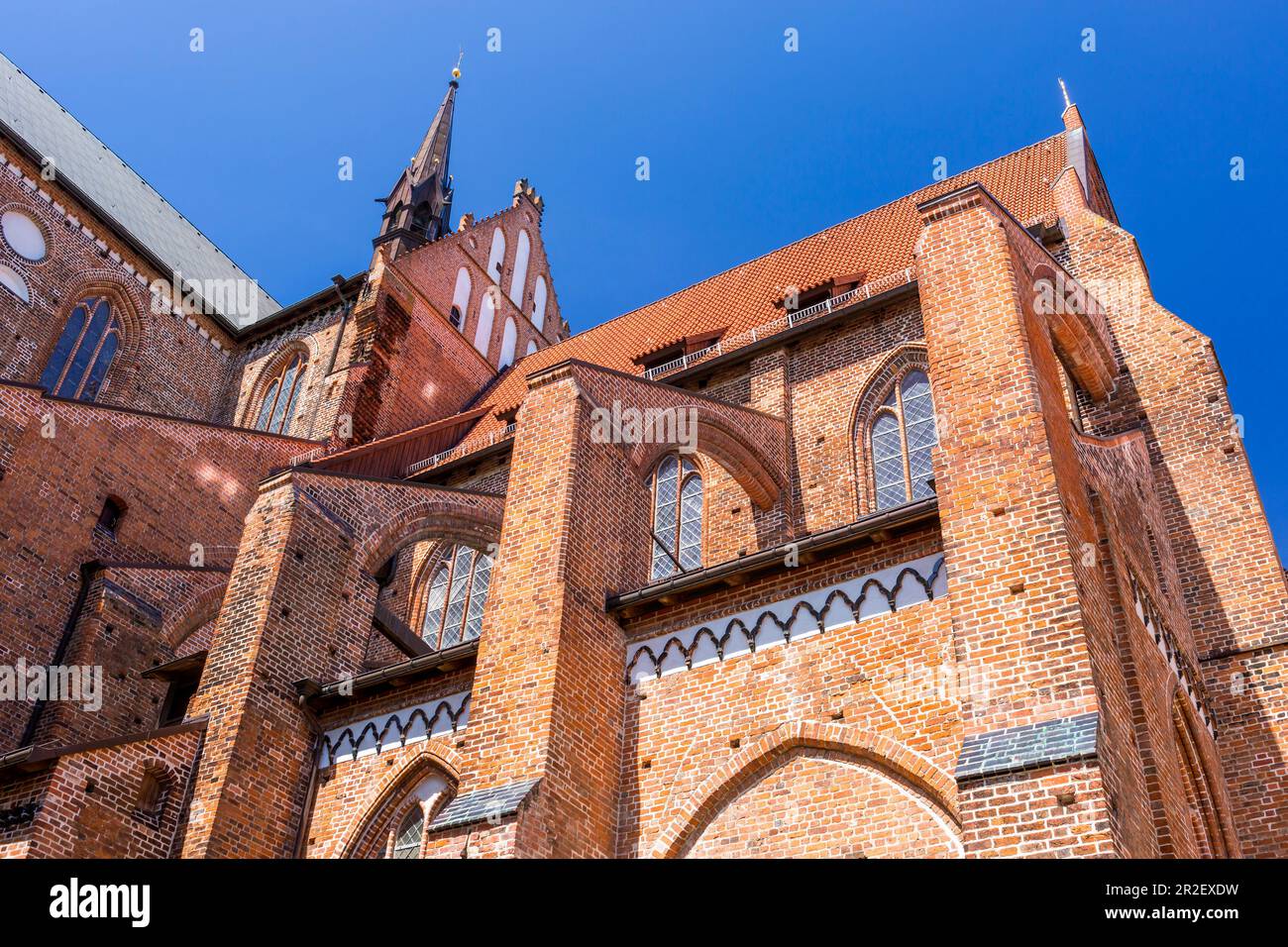 Gothic brick arches and walls of St, Georgen church, Wismar stadt ...