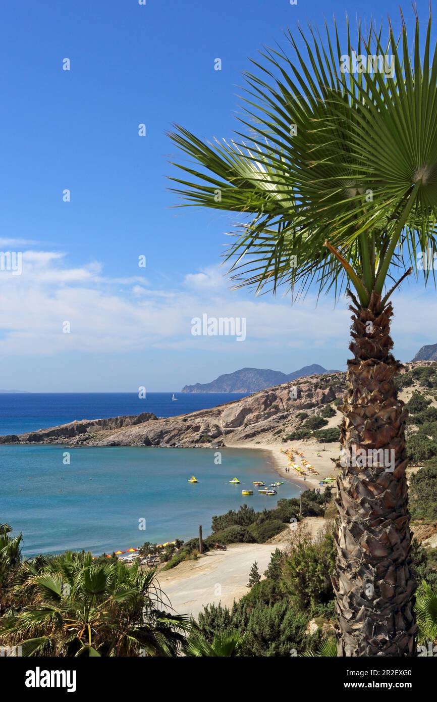 Paradise Beach on the south coast of Kos Island, Dodecanese Stock Photo ...