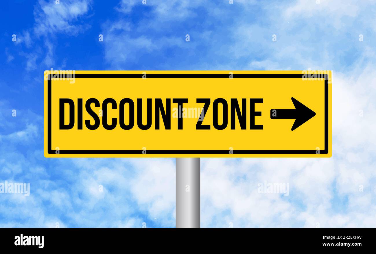 Discount zone road sign hi-res stock photography and images - Alamy