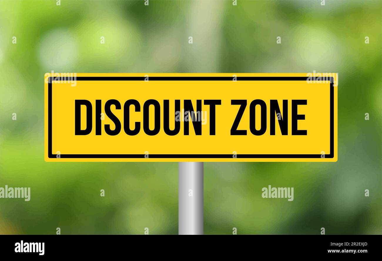Discount zone road sign hi-res stock photography and images - Alamy