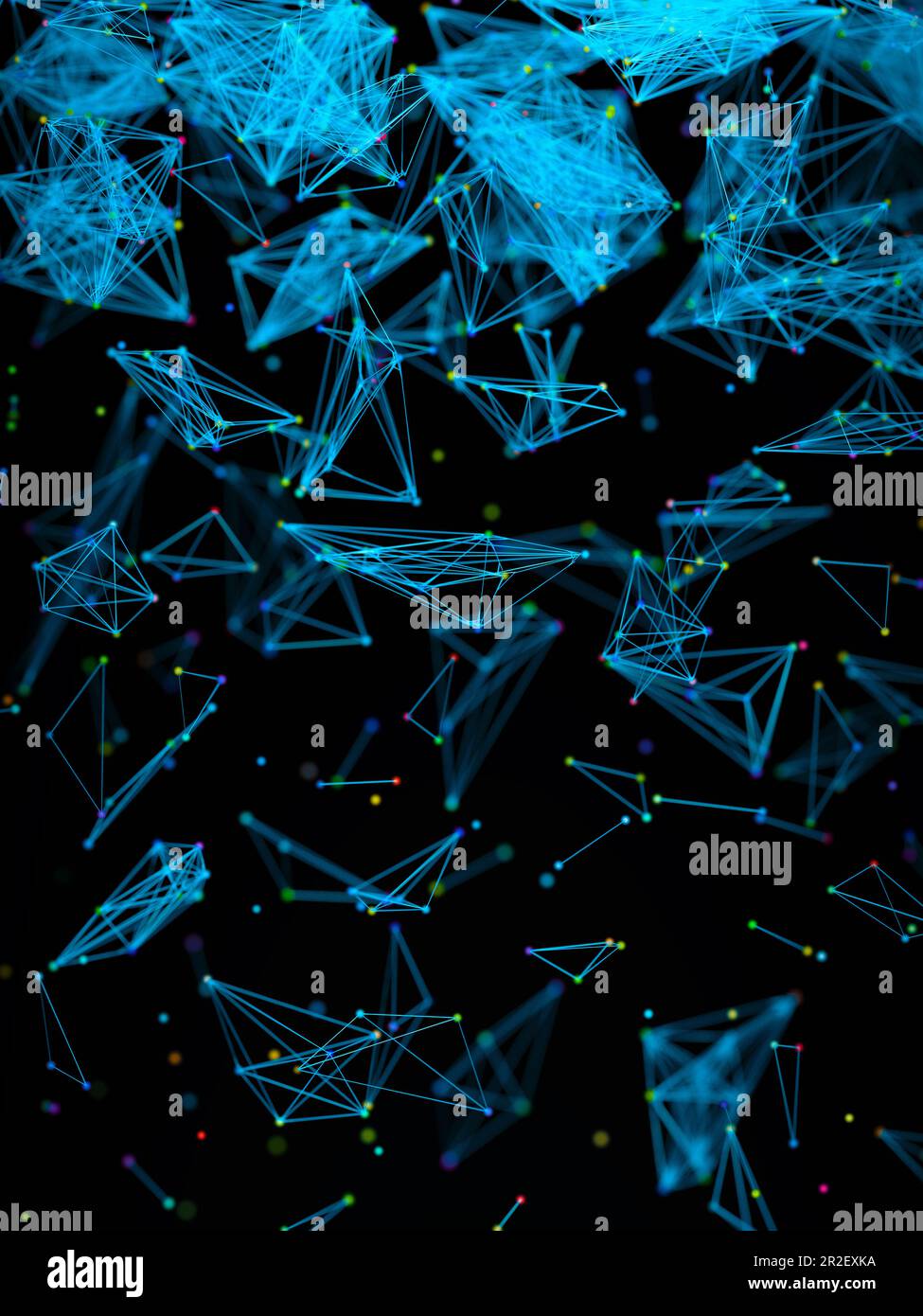 Network And Data Net System Abstract Backgroundstructure And Connection3d Illustration Stock
