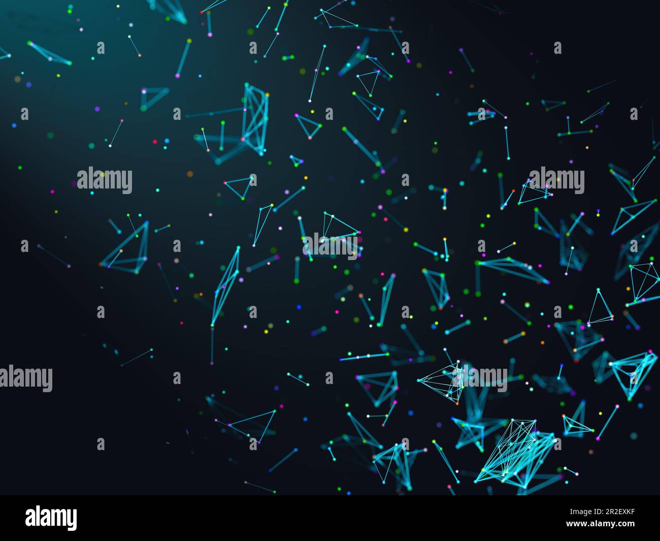 Network And Data Net System Abstract Backgroundstructure And Connection3d Illustration Stock