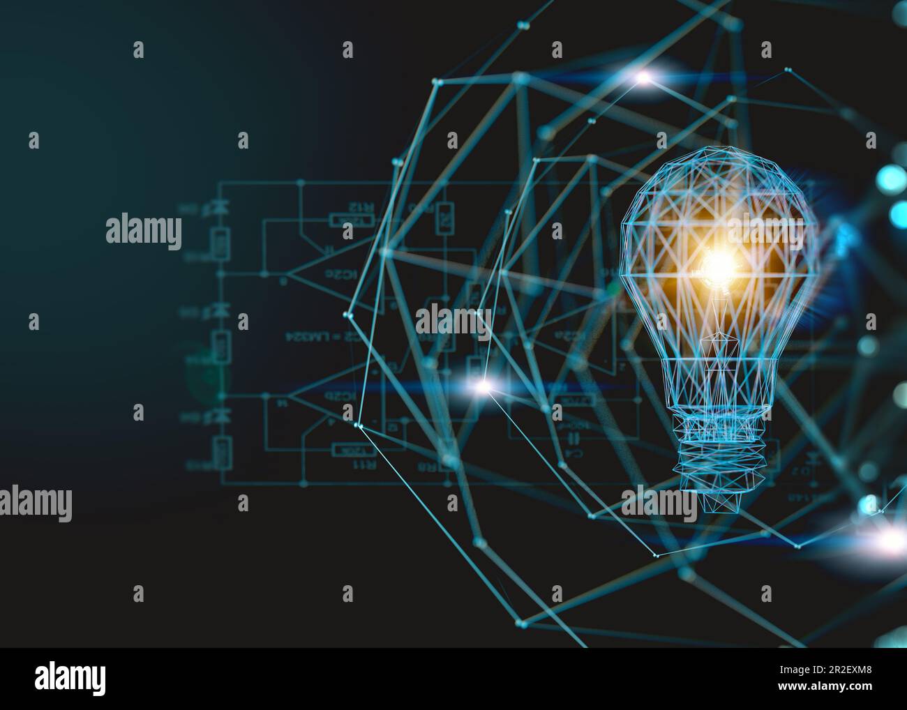 Innovative technology in science and communication concept.3d ...