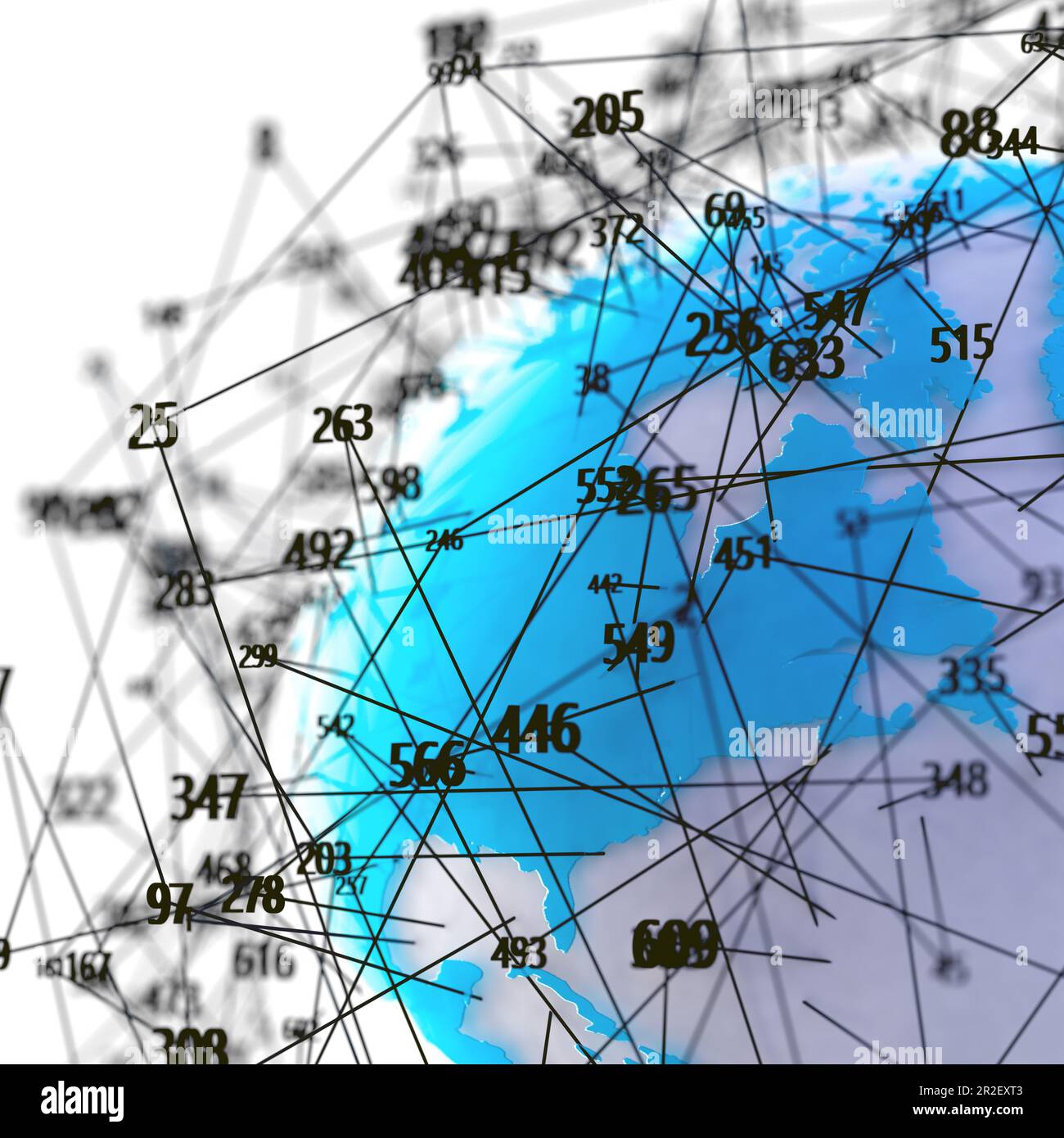 3d illustration of networking and internet concept and globe wold map ...