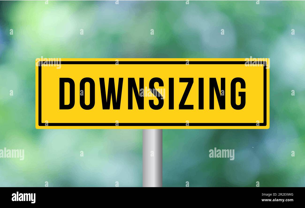 Downsizing road sign hi-res stock photography and images - Alamy