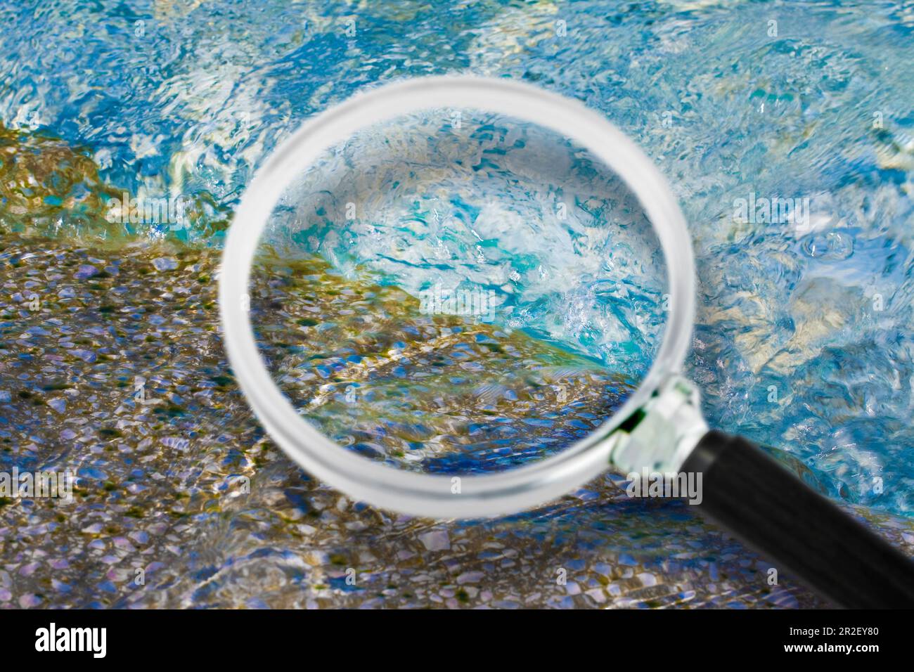 Focus on water purity of natural springs - concept image with water ...