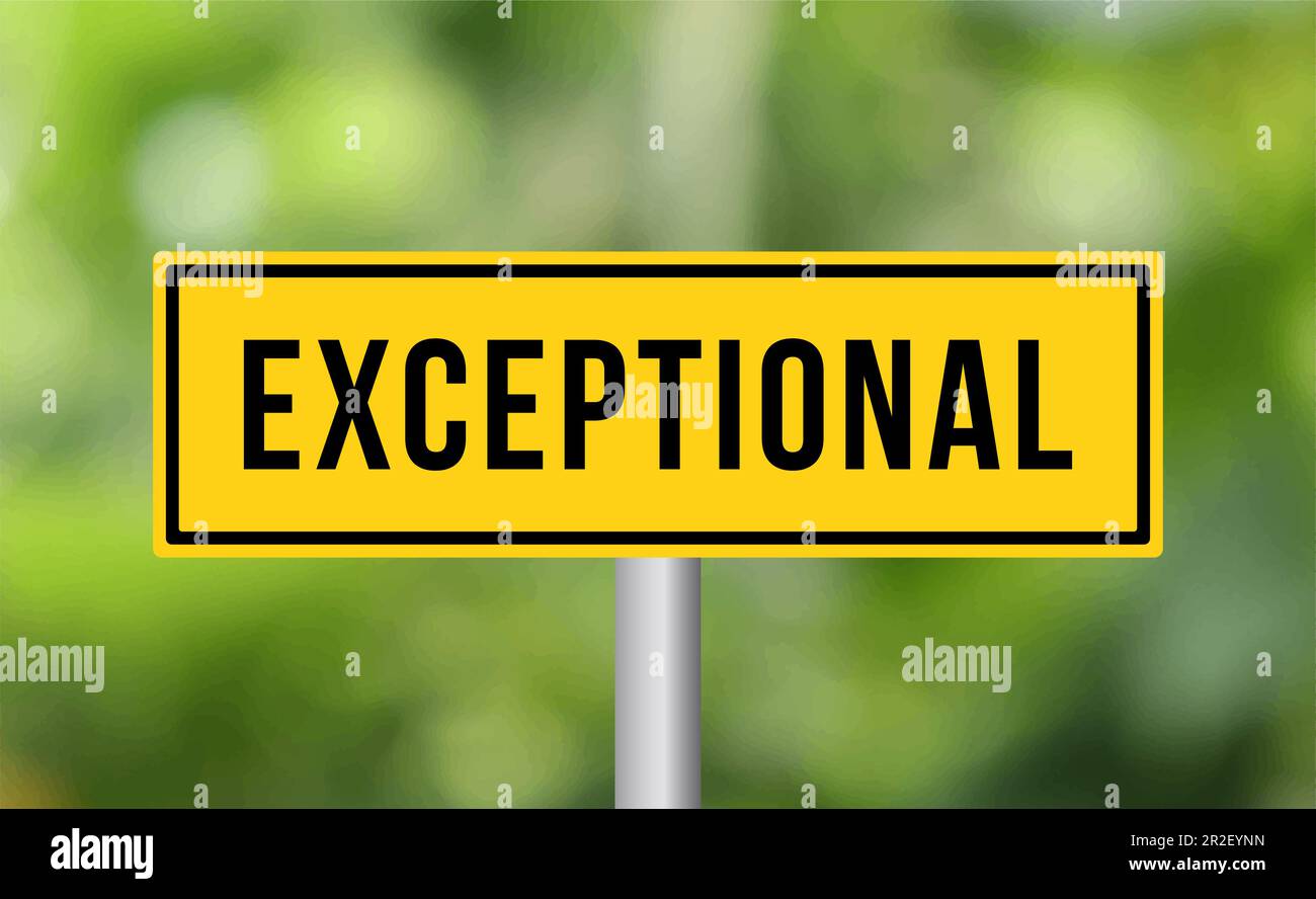 Exceptional road sign on blur background Stock Photo - Alamy
