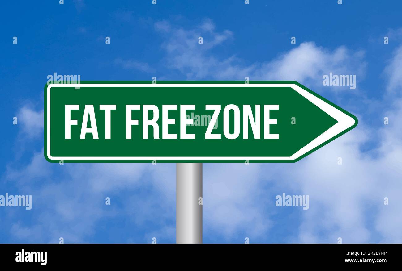 Fat free zone road sign on cloudy sky background Stock Photo - Alamy