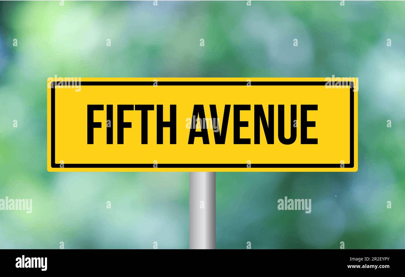 Fifth avenue road sign on blur background Stock Photo - Alamy