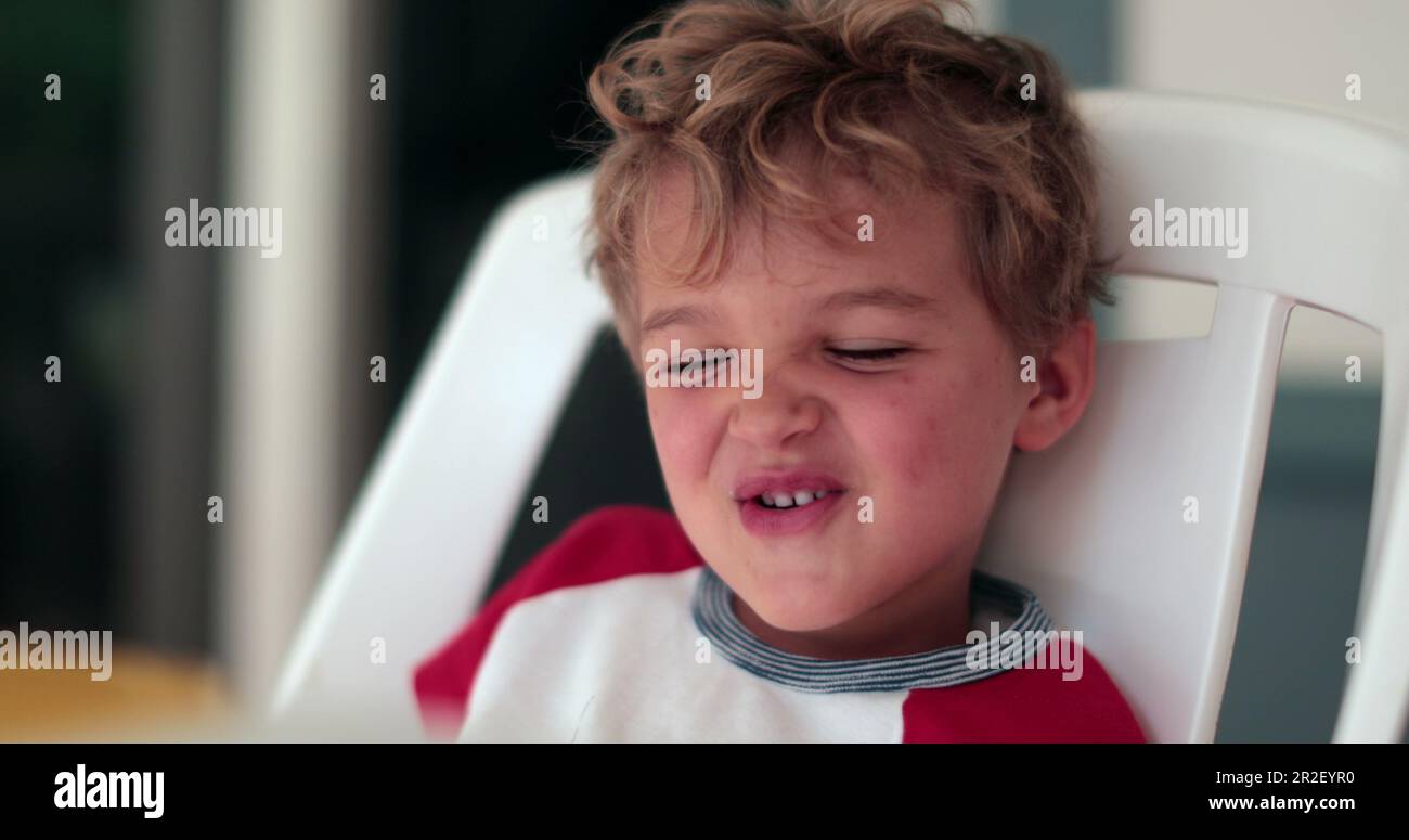 Happy handsome child toddler boy smiling and laughing, authentic real ...