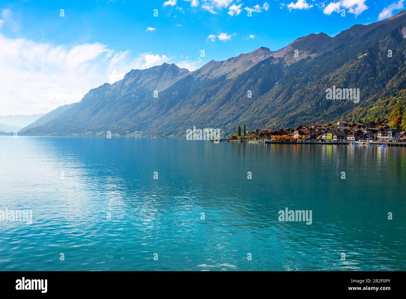 Brienz with Lake Brienz, Bernese Oberland, Canton of Bern, Switzerland ...