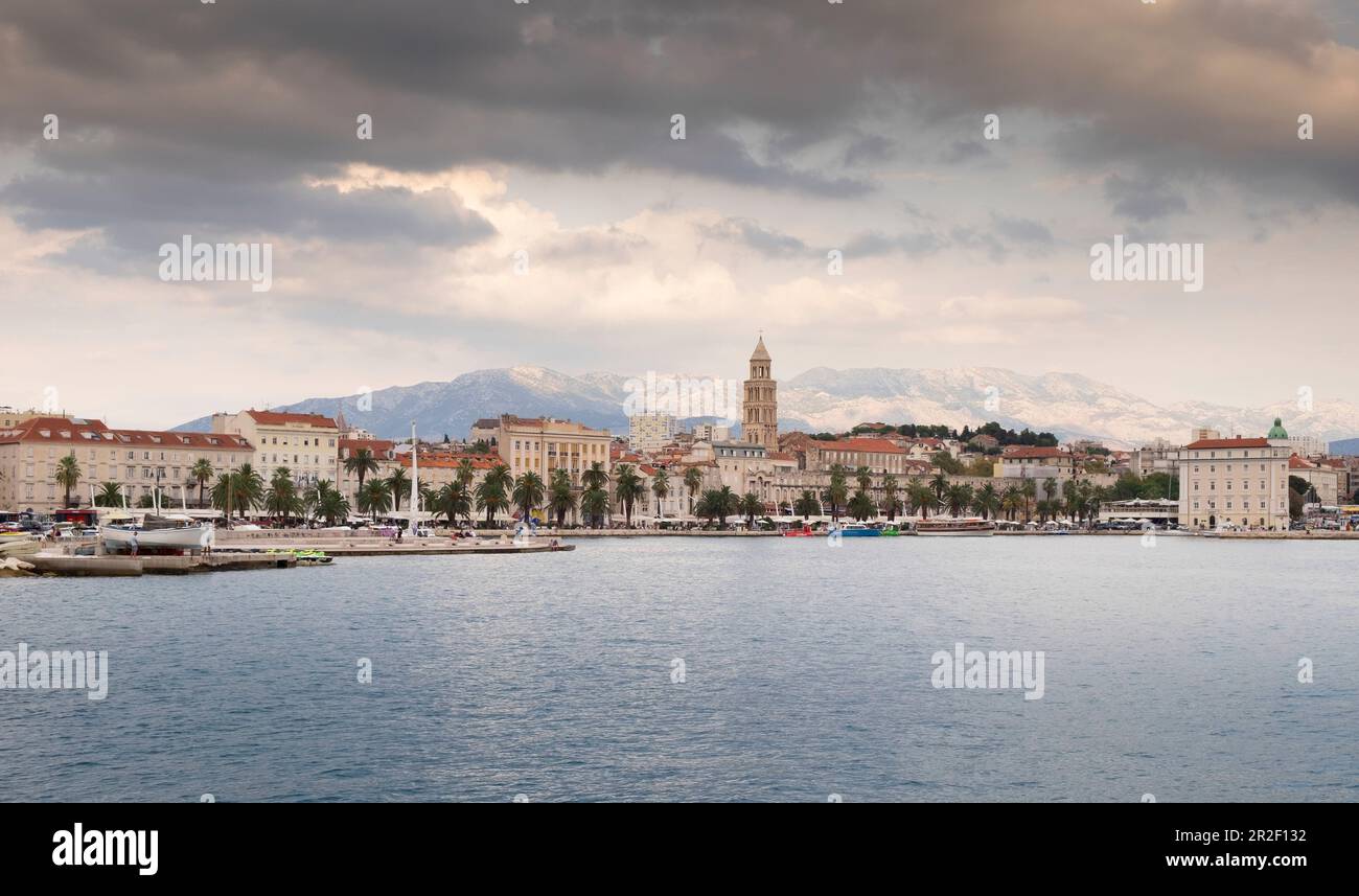 Split skyline at sunset, Croatia Stock Photo - Alamy