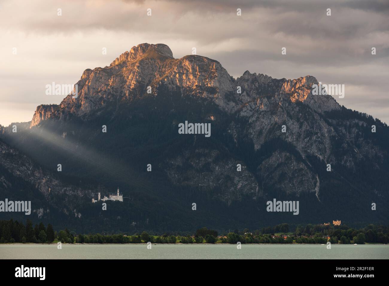 Forggensee with Neuschwanstein Castle and Hohenschwangau in the Ammer ...