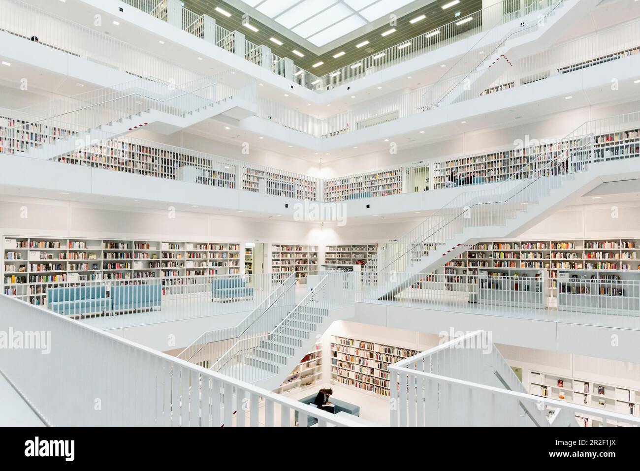 City library, interior view, architect Eun Young Yi, Stuttgart, Baden ...