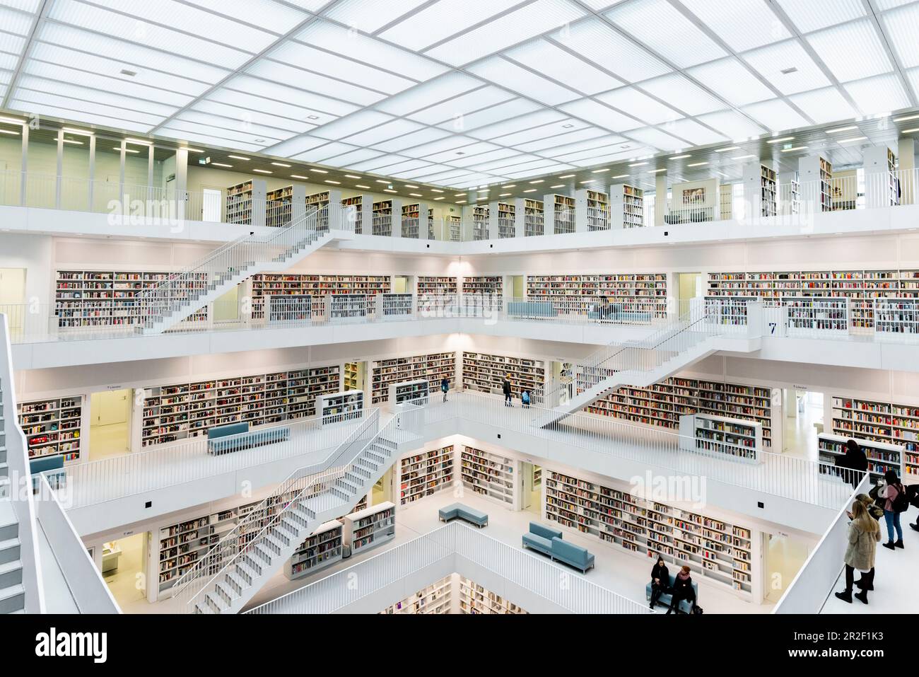 City library, interior view, architect Eun Young Yi, Stuttgart, Baden ...