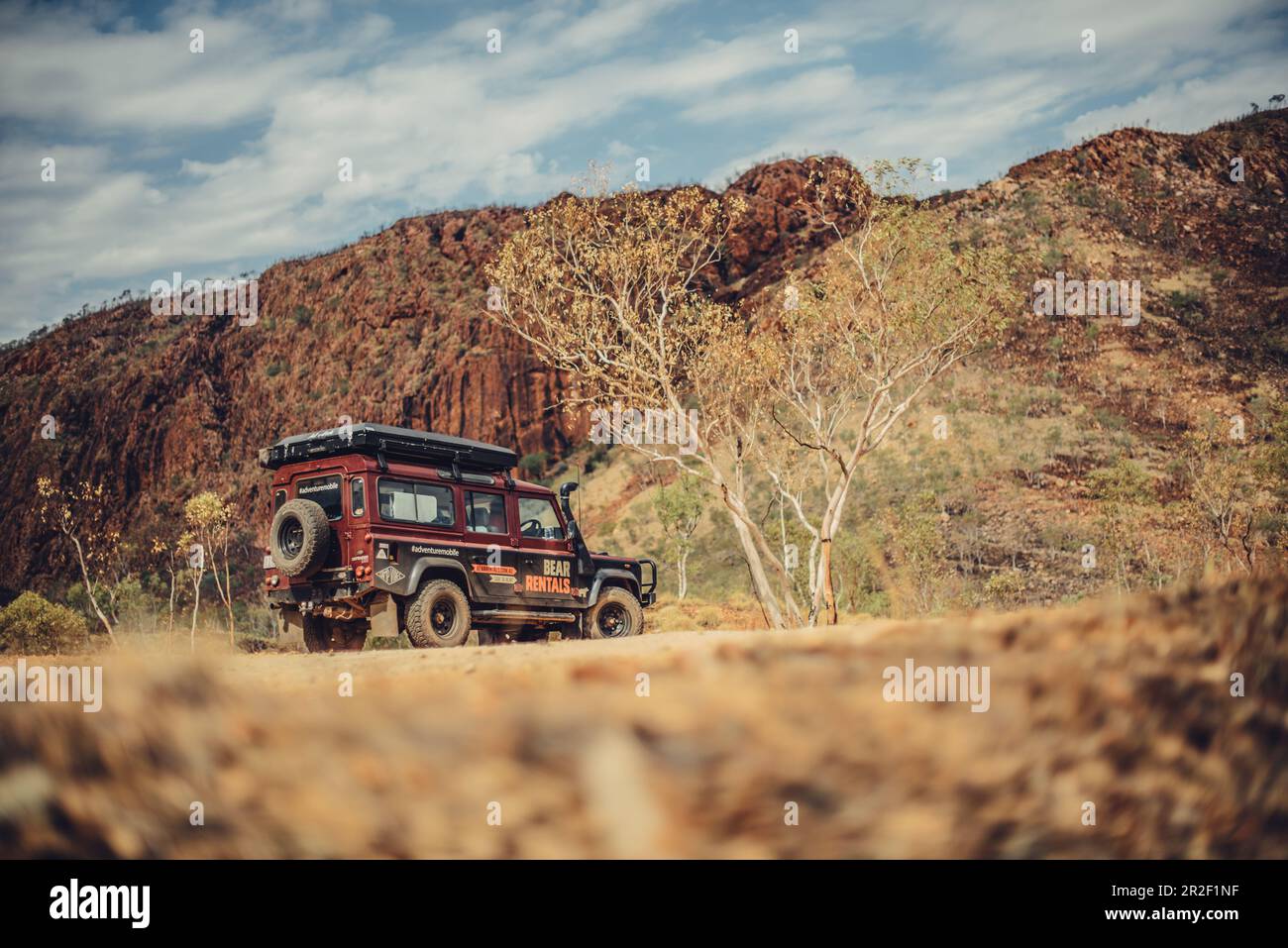 Off-road vehicle in Purnululu National Park in Western Australia ...