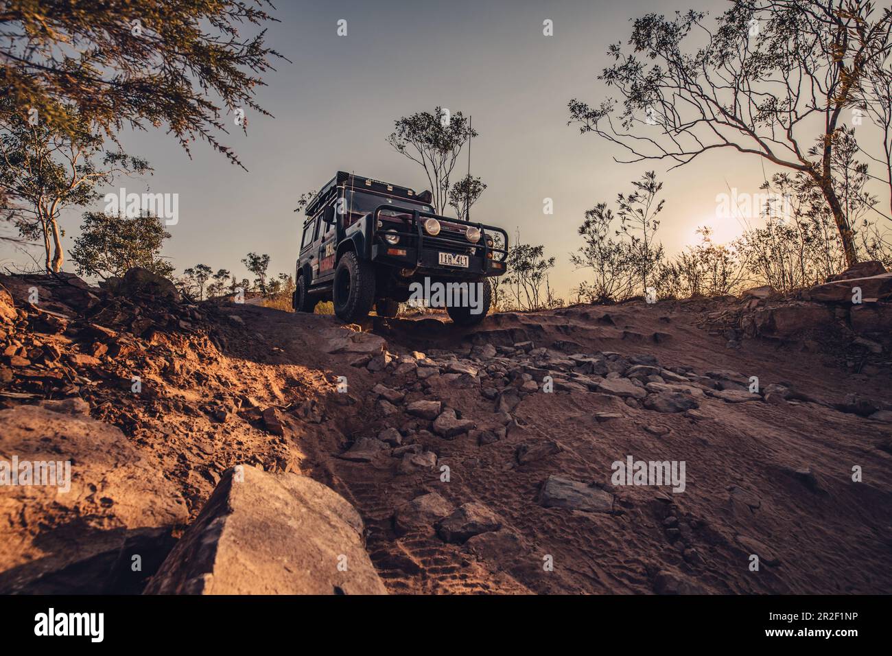 Off-road vehicle on four-wheel drive in El Questro Wilderness Park ...