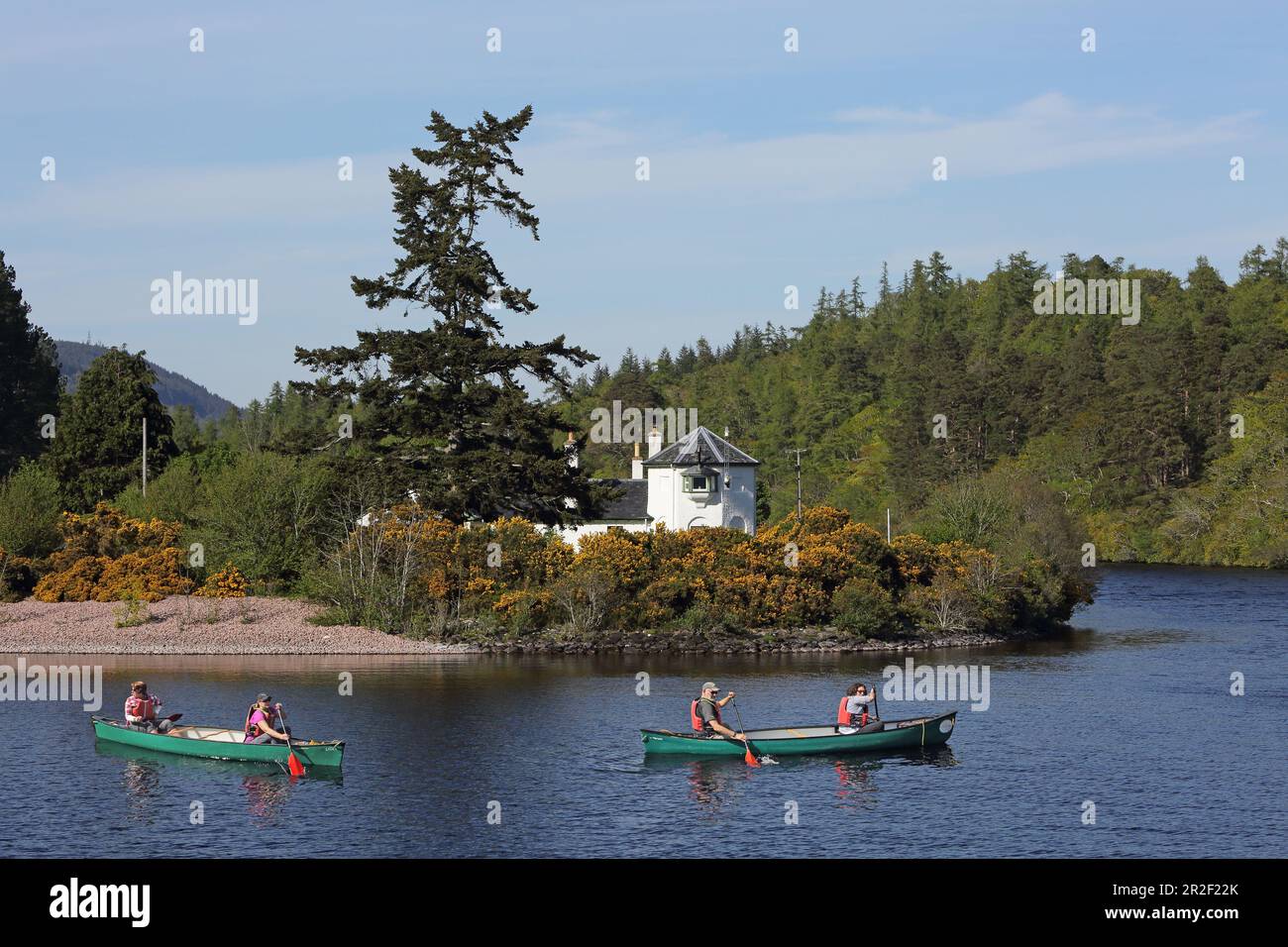 Kayaking on Loch Ness in front of Bona Lighthouse, the oldest ...