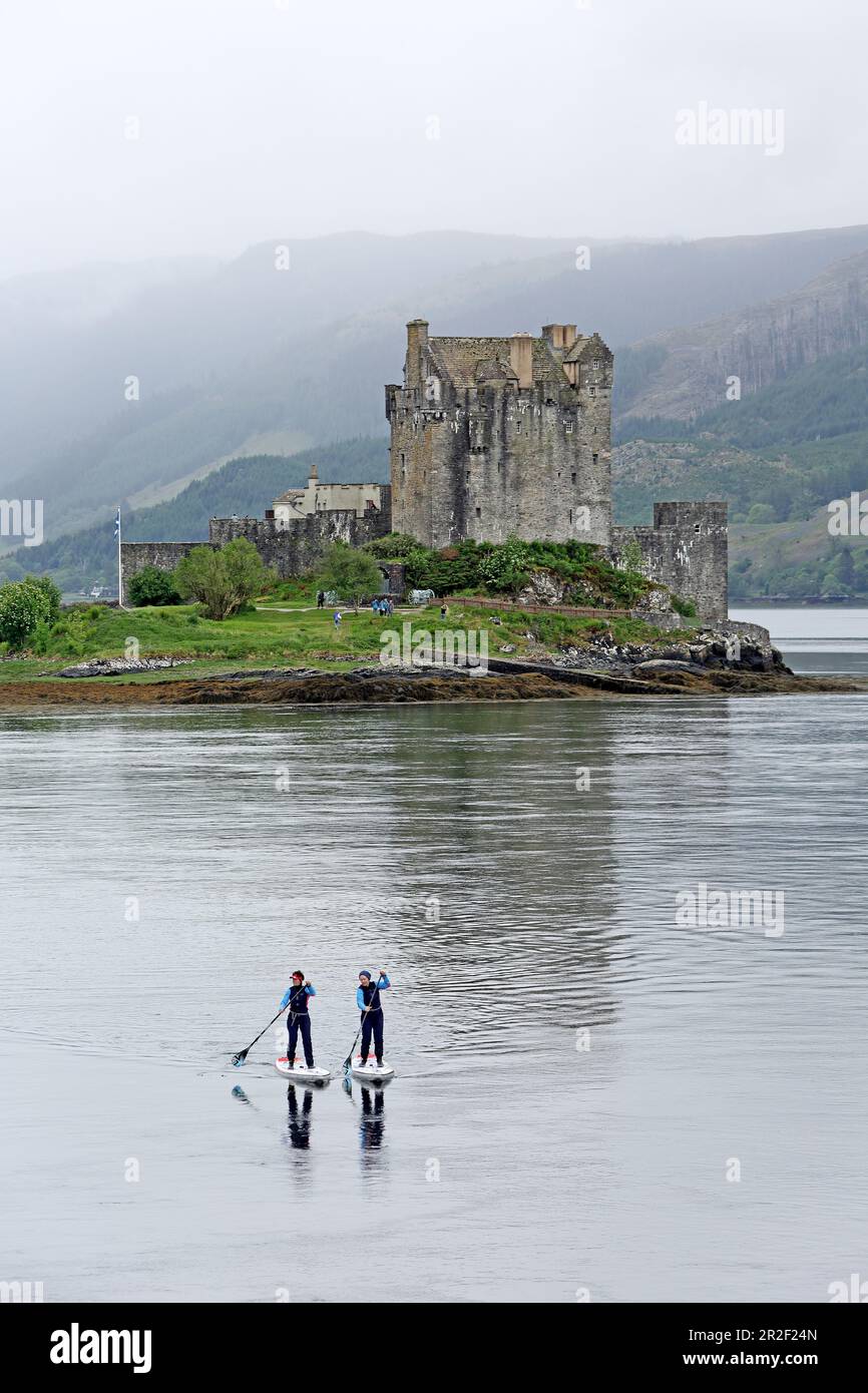 Stand up paddle boarding at Loch Duich, Eilean Donan Castle, Dornie ...