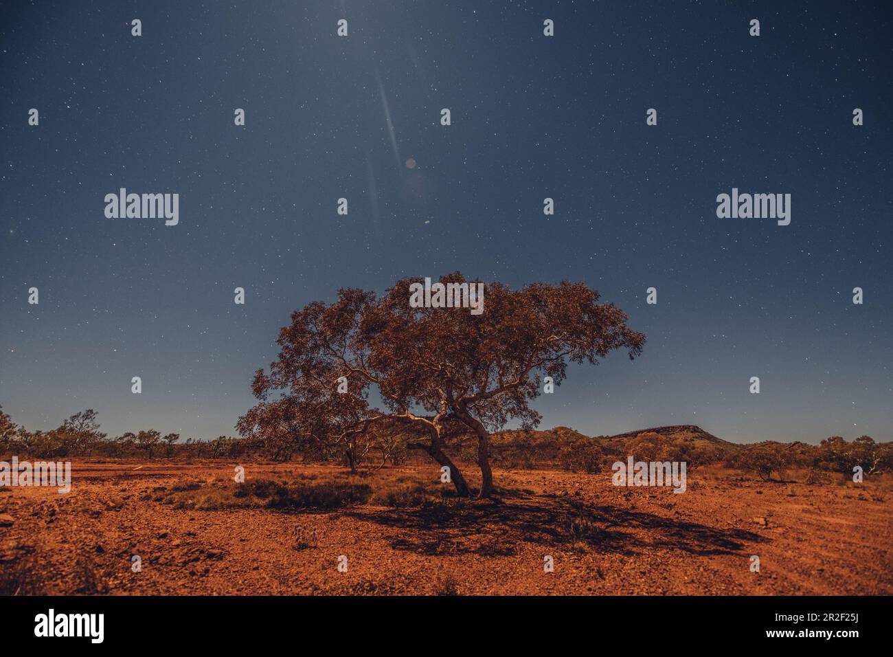 Moonlight at Hamersley Gorge in Karijini National Park in Western ...