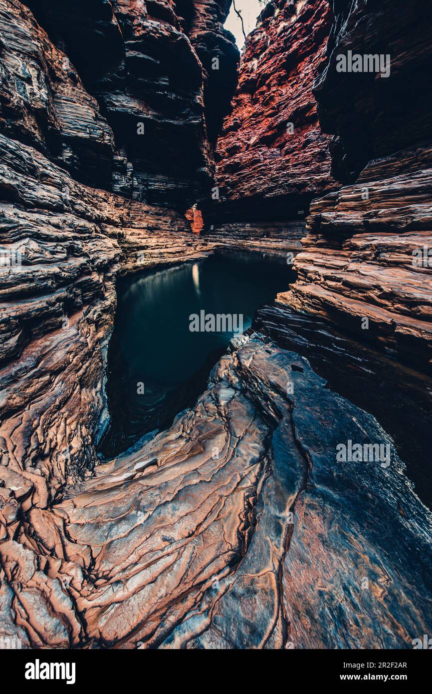 Waterhole in the Hancock Gorge in Karijini National Park in Western ...