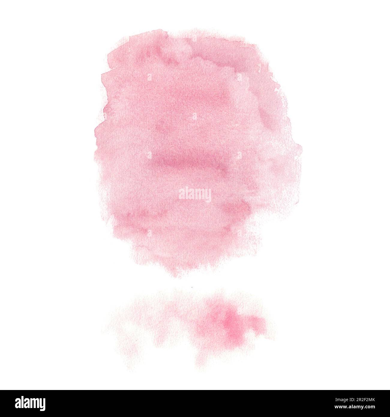 Set of two pink watercolor splashes. Hand drawn illustration isolated ...